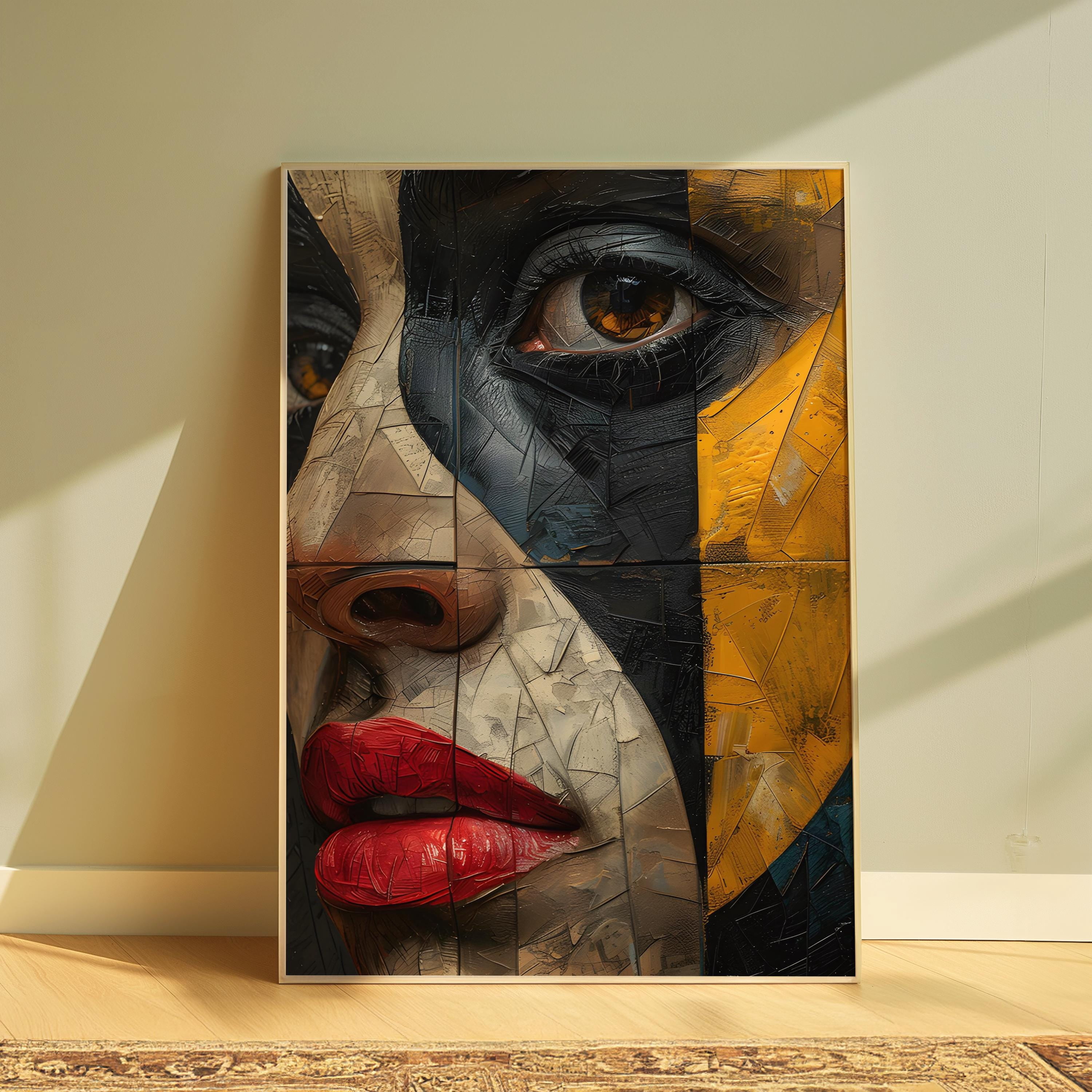 Abstract Woman Portrait Art Print, Modern Aesthetic Decor - Walmart.com
