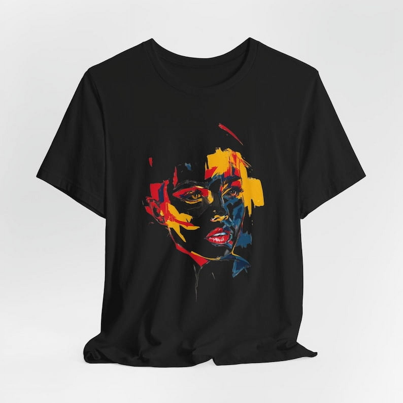 Abstract Woman Portrait T-Shirt - Modern Art Top for Women - Modern ...