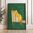 Abstract Woman Print Green & Yellow Contemporary Art Home Decor Office ...
