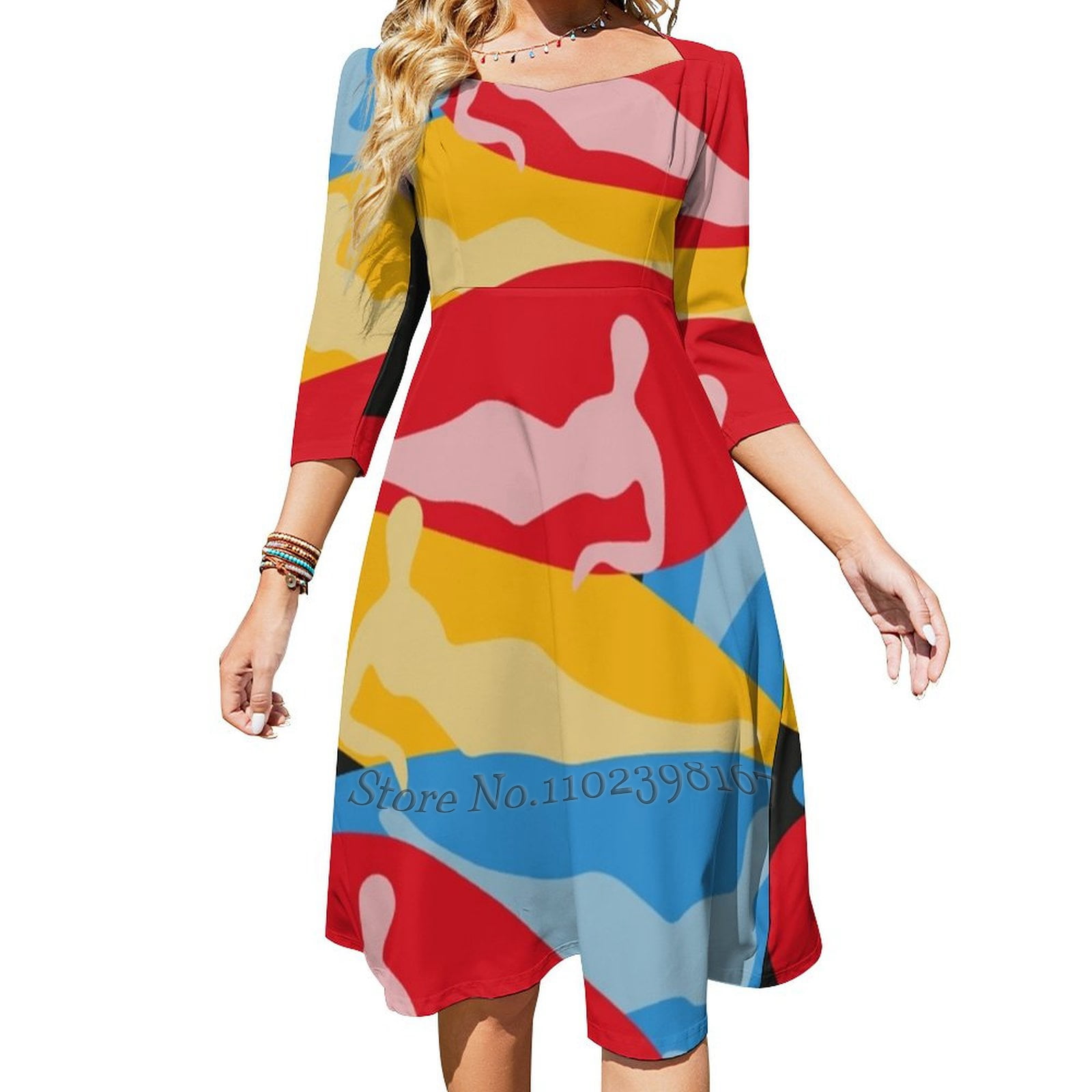 Abstract Woman Relax Evening Party Dresses Midi Sexy Dress Female Sweet ...