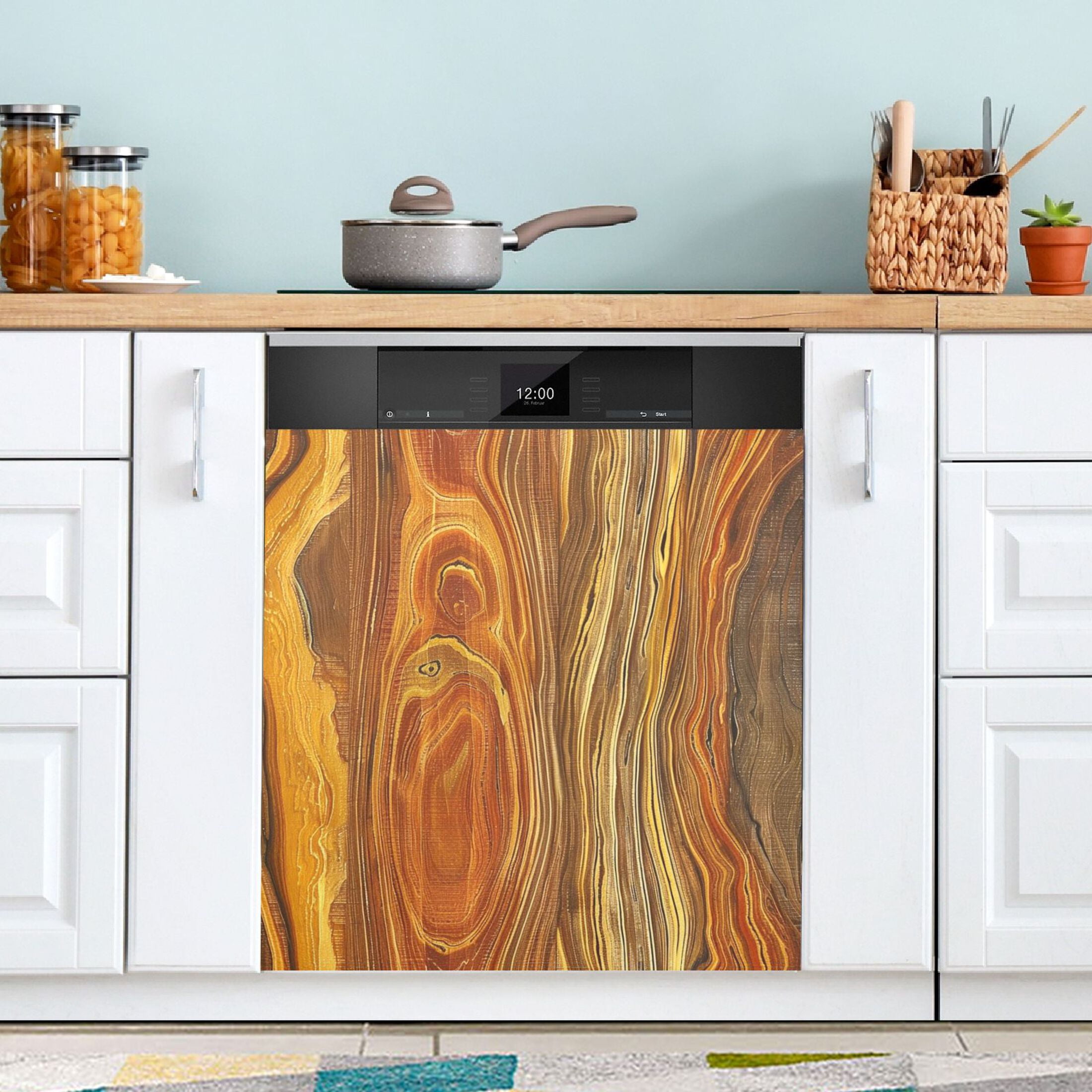 Abstract Wood Grain Dishwasher Magnet Refrigerator Magnetic Cover ...