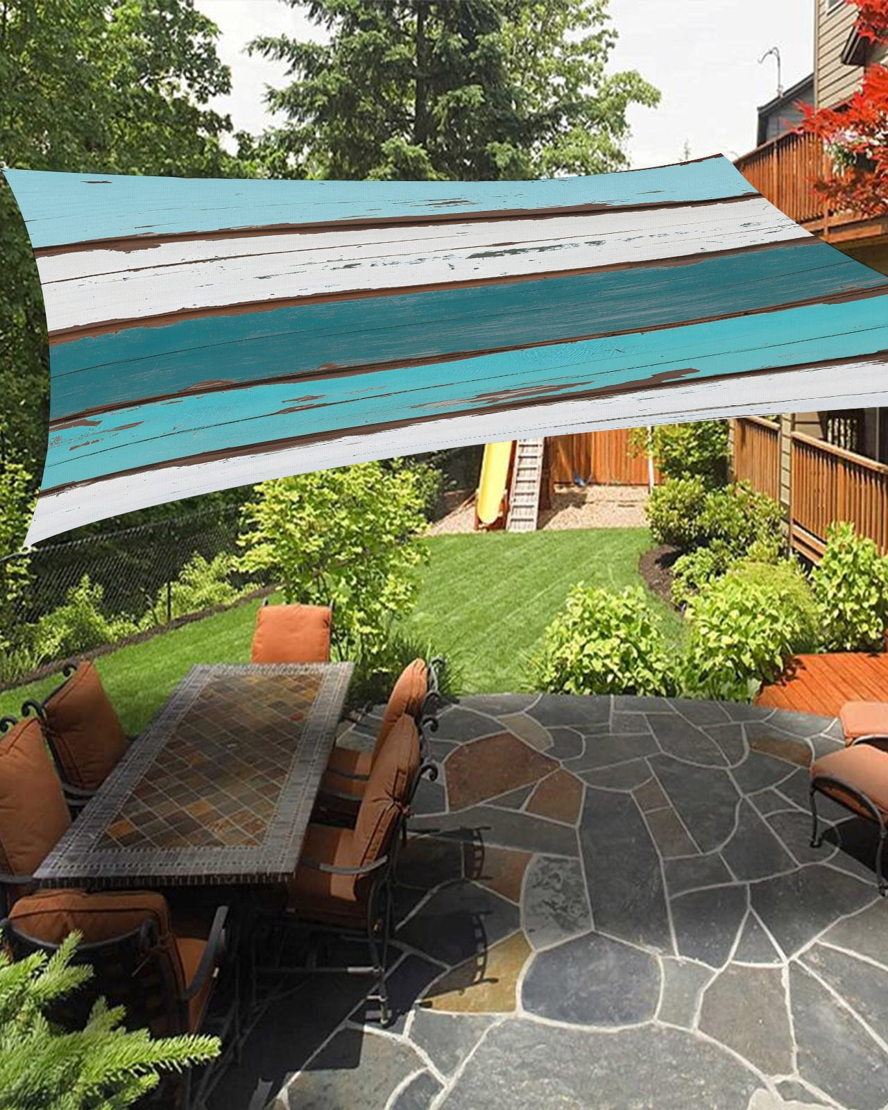 Abstract Wood Grain Sun Shade Sail 6.5'X10' Green White Classic Oil ...