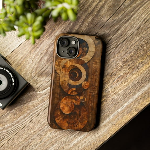 Abstract Wood Print Modern Phone Case for iPhone 11 12 13 14 15 16 17 ...