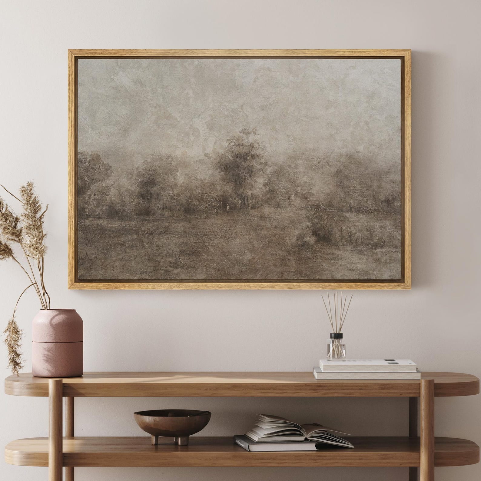 Abstract Woodland Landscape Art Prints Minimalist Modern Nature Vintage Farmhouse Wall Decor ...