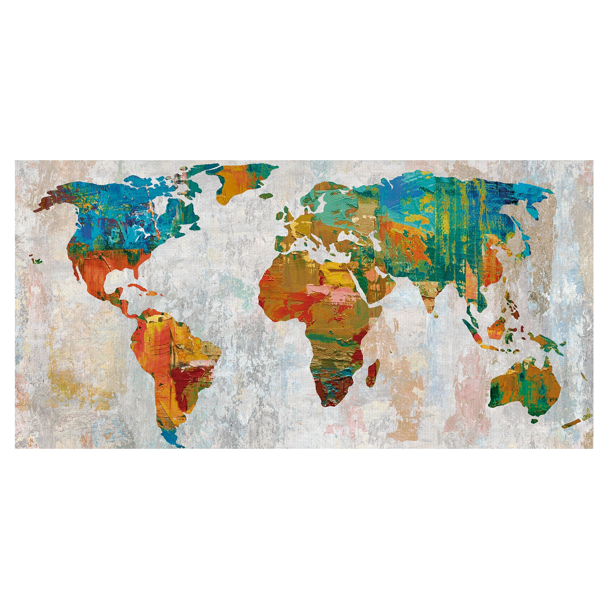 Duncan Abstract World Map Canvas Art - Geographical Painting - Walmart.com