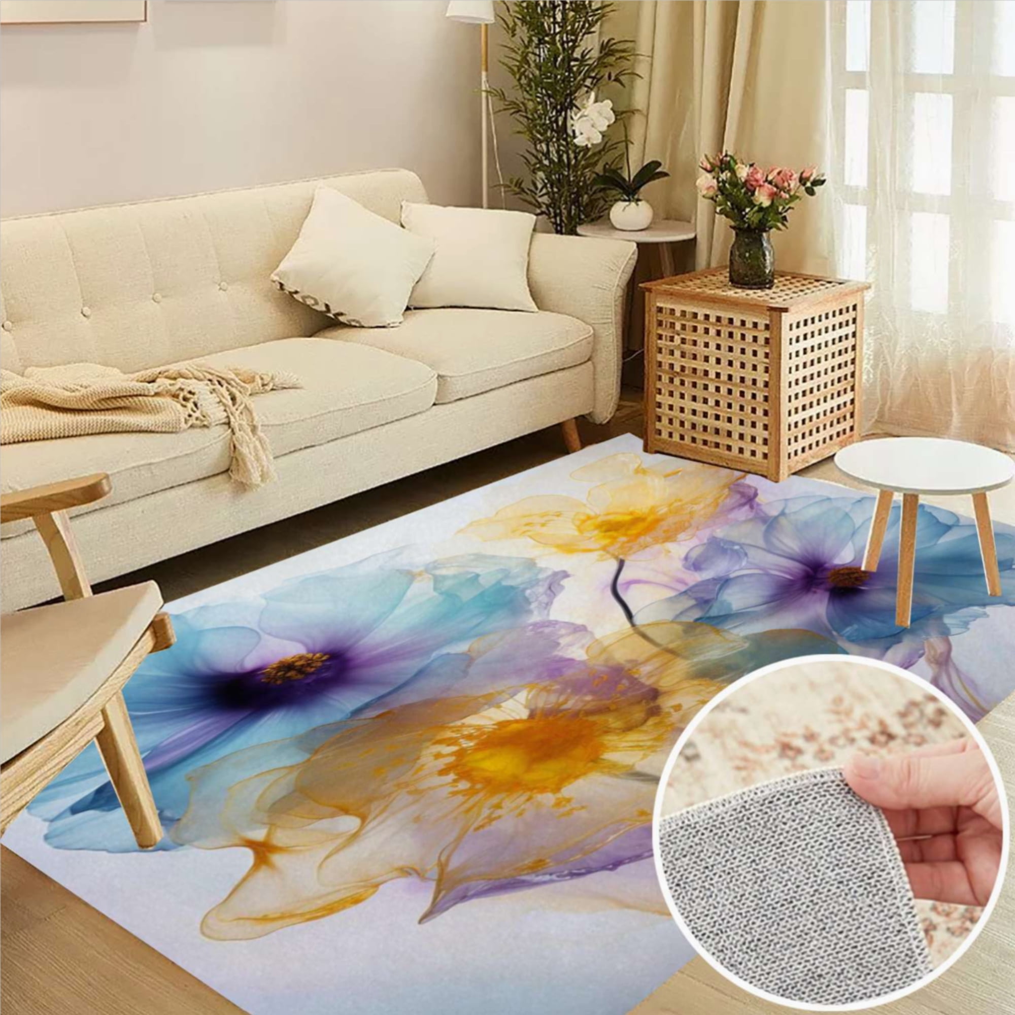 Abstract Xray Flowers Collection Yellow Purple Blue Soft Large Area ...