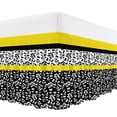 Abstract Yellow Bed Skirt Bed Skirts King Size 18 Inch Drop, Black ...