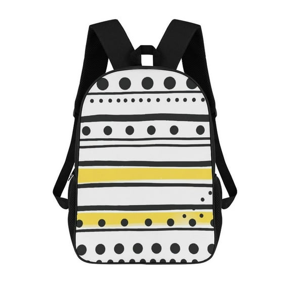 Abstract Yellow Black Pattern Backpack Printed Zipper Backpack Book Bag ...