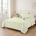Abstract Yellow Elephants Palm-trees 3 Pieces Quilt Set,1 Quilt with 2 ...