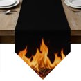Abstract Yellow Flame Table Runner Linen Burlap Table Runner 60 Inches ...