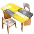 Abstract Yellow Gary Paint Fitted Rectangle Tablecloth 30" x 60" Retro ...