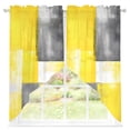 Abstract Yellow Gary Paint Sheer Curtains Swag Valances for Windows ...