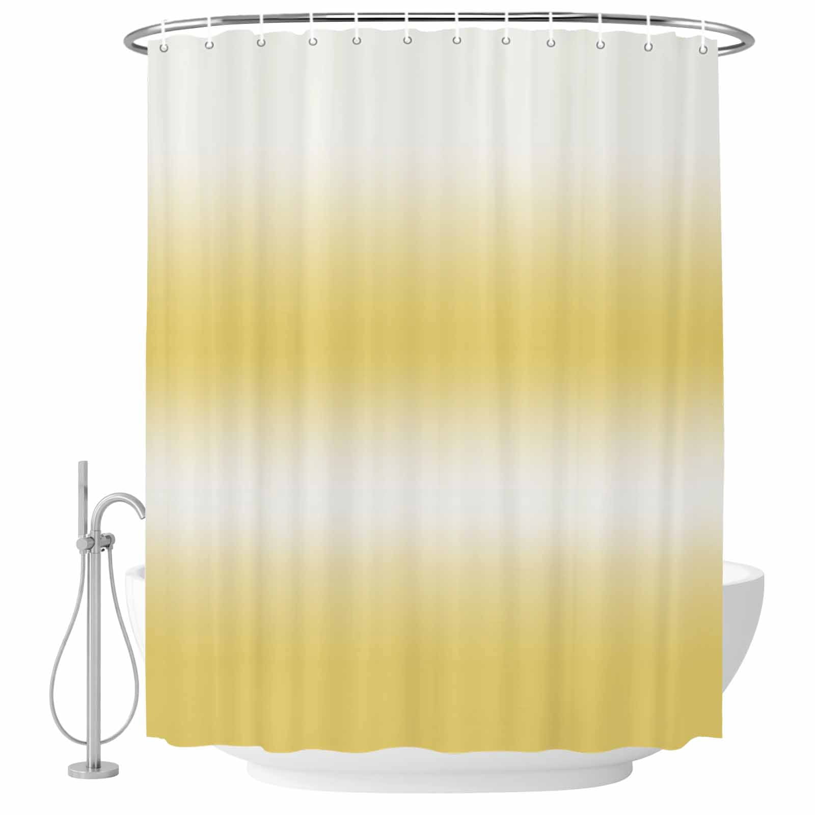 Abstract Yellow Gradient Fabric Shower Curtain Modern Summer Gold Sun ...