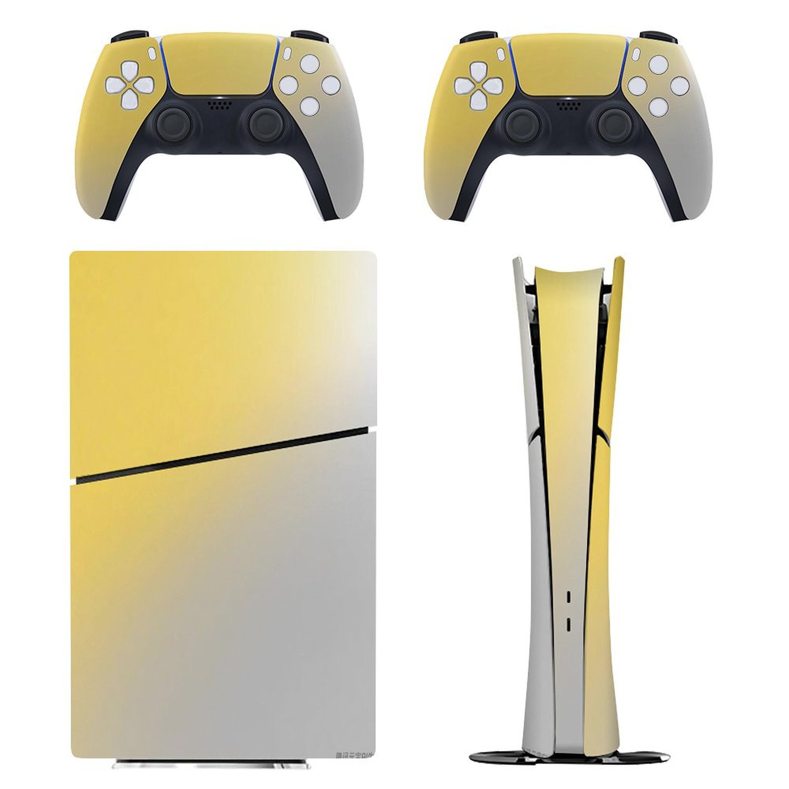 Abstract Yellow Gray Gradient PS5/PS5 Slim Digital Disc Skin Sticker ...