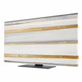 Abstract Yellow Gray White Stripes TV Dust Cover 85 Inch, Simple Style ...