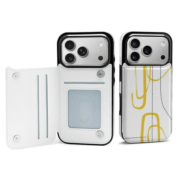 Abstract Yellow Minimalist Art Design Leather Wallet Case for iPhone 12 ...