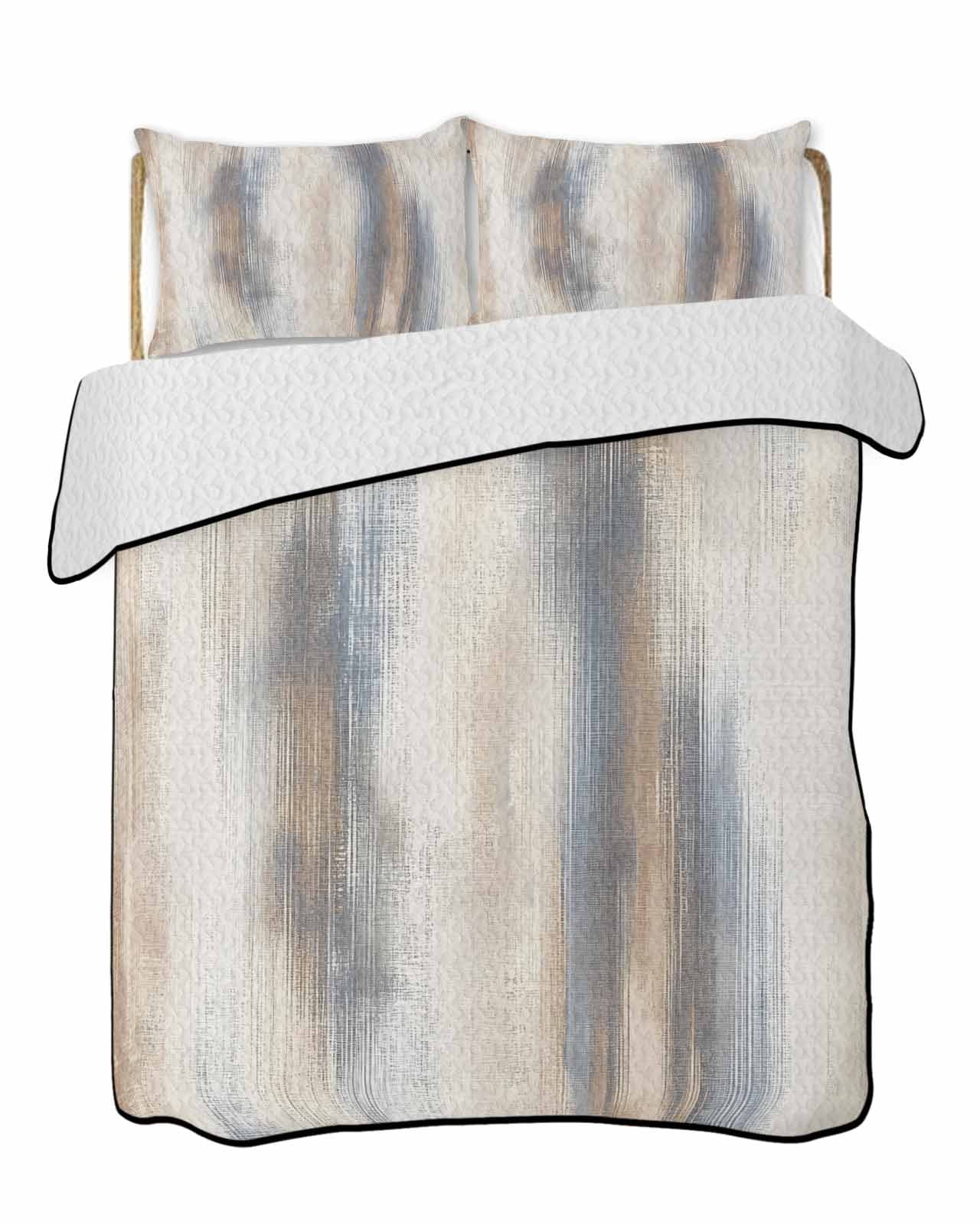 Abstract Yellow Quilts Bedding Set Full Size Blue Gradient Mottled ...