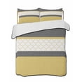 Abstract Yellow Quilts Bedding Set Full Size Grey Stripes Moroccan ...