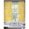 Abstract Yellow Striped Chiffon Sheer Curtains 72 Inches Long ...