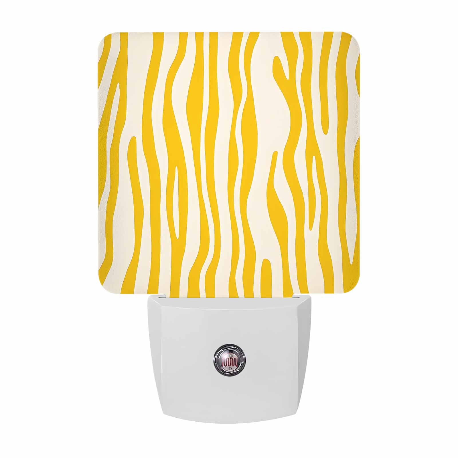 Abstract Yellow Stripes Wave Plug-in LED Night Lights Modern Art Auto ...