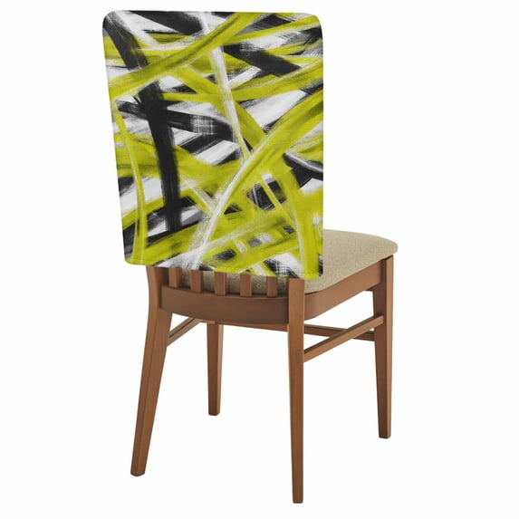 Abstract Yellow Waves Chair Back Covers Set of 4 Modern Minimalist ...