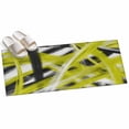 Abstract Yellow Waves Runner Rugs 2x6ft Modern Minimalist Yellow Black ...
