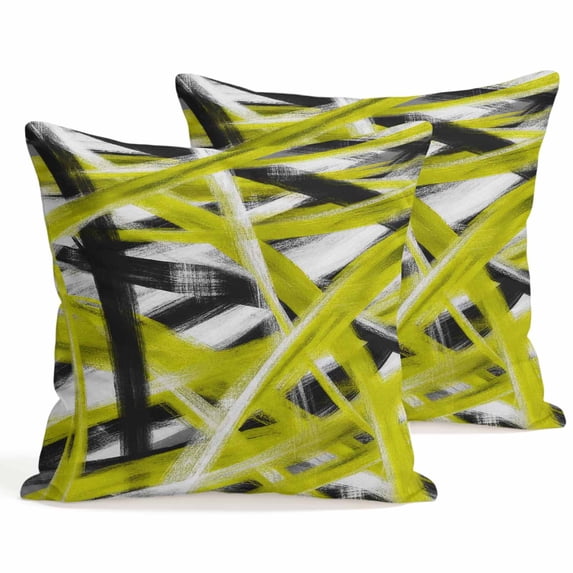 Abstract Yellow Waves Throw Pillow Covers 20 x 20 Inch Pillow Covers ...