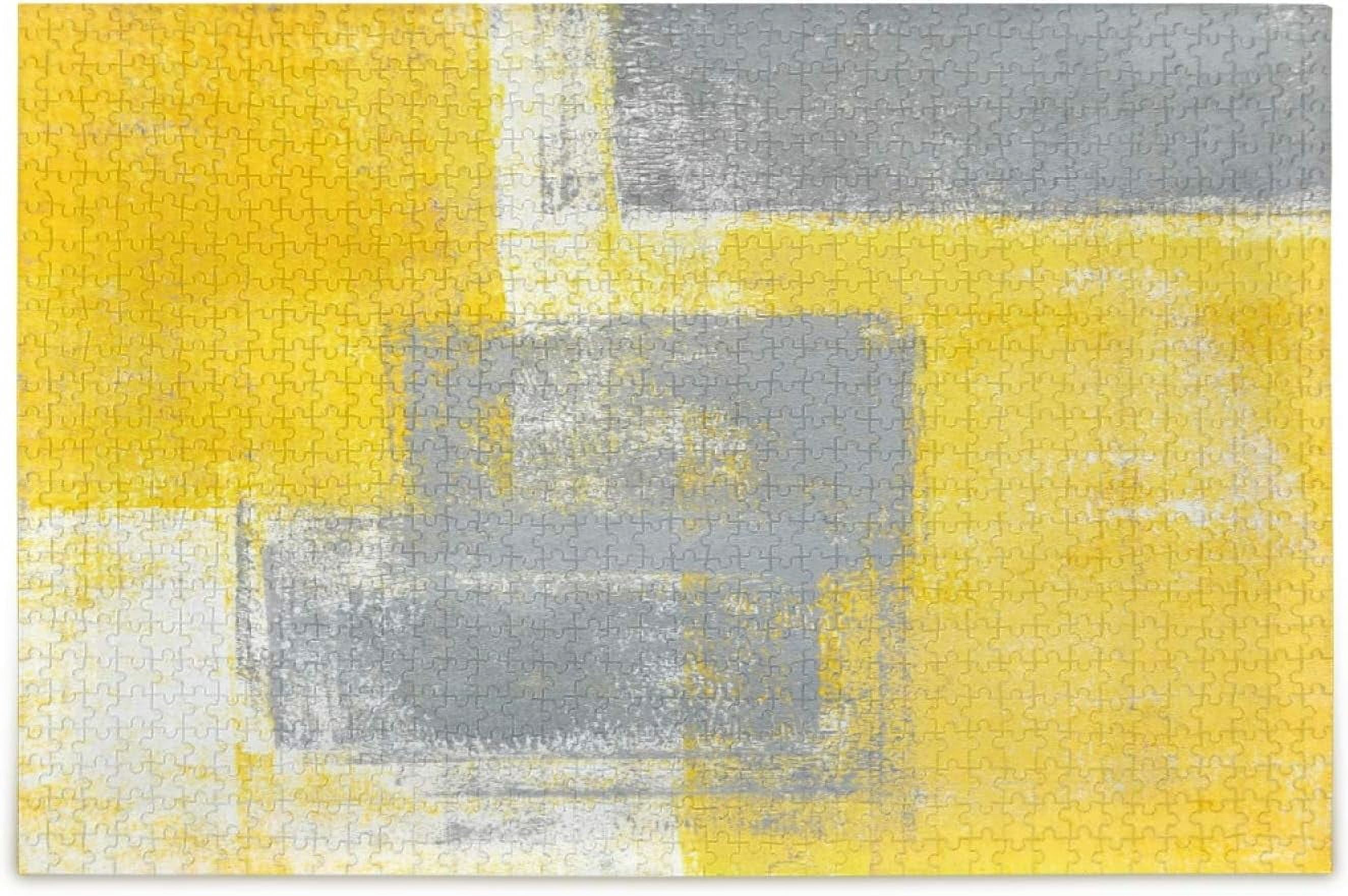 Abstract Yellow and Grey Puzzle for Adults 500 Piece Puzzles Game DIY ...