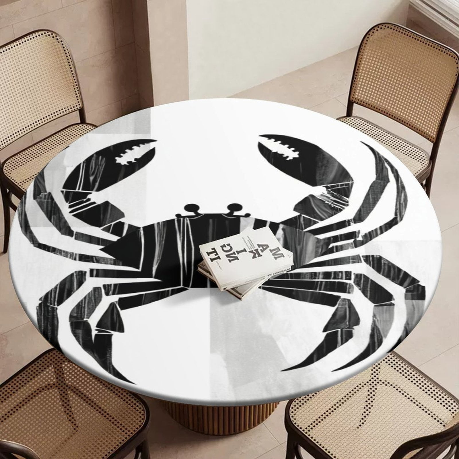 Abstract Zebra Art Print Round Table Cover Kitchen Printed Waterproof ...