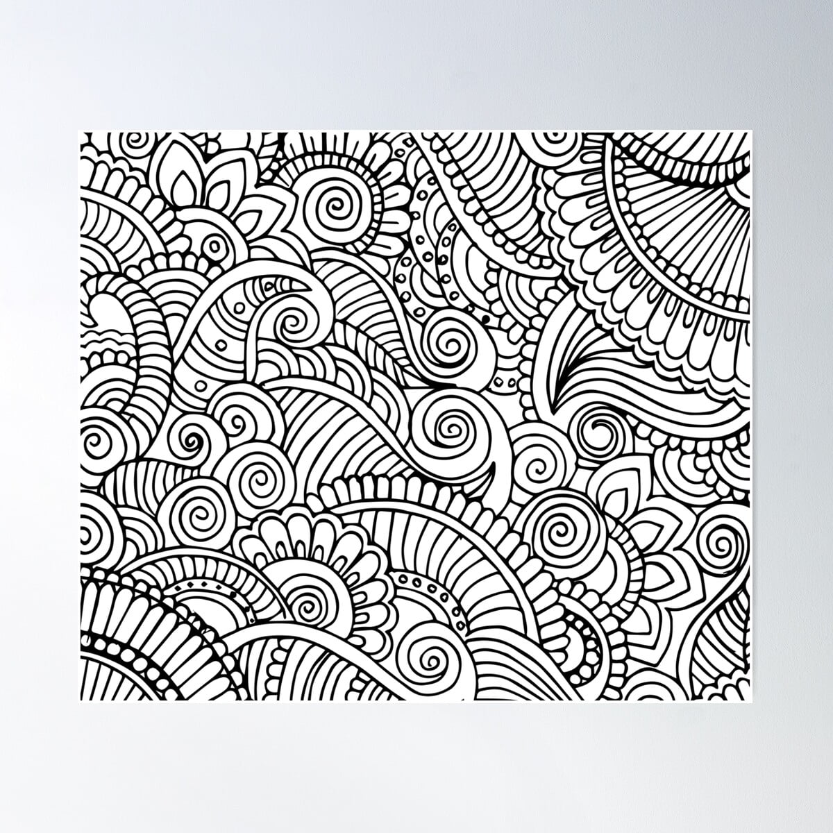 Abstract Zen Doodle Pattern Poster Wall Art Modern Wall Decor For ...
