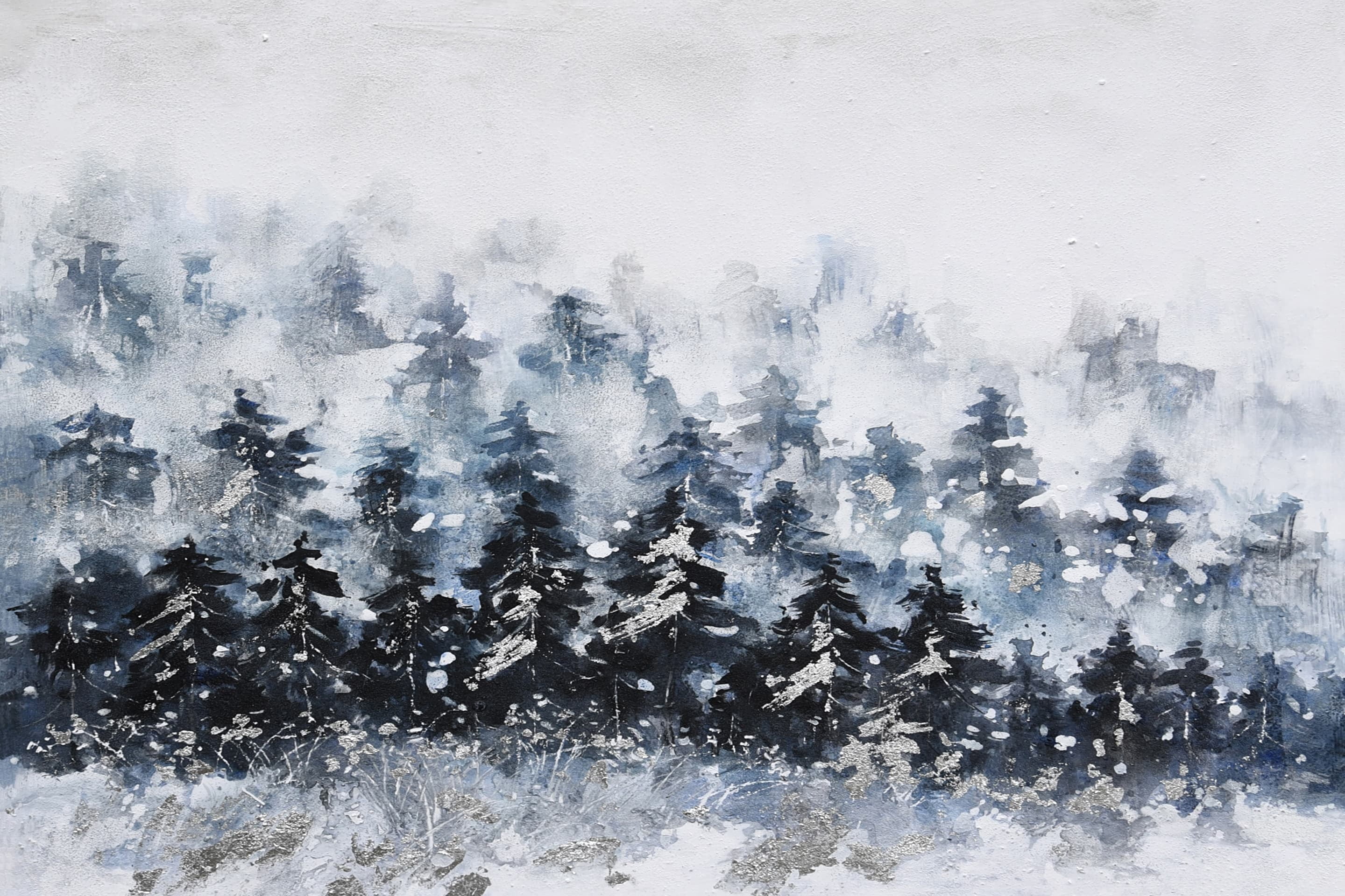 Abstract art"Blue Cedar Forest" oil painting prints Wall Art for living ...