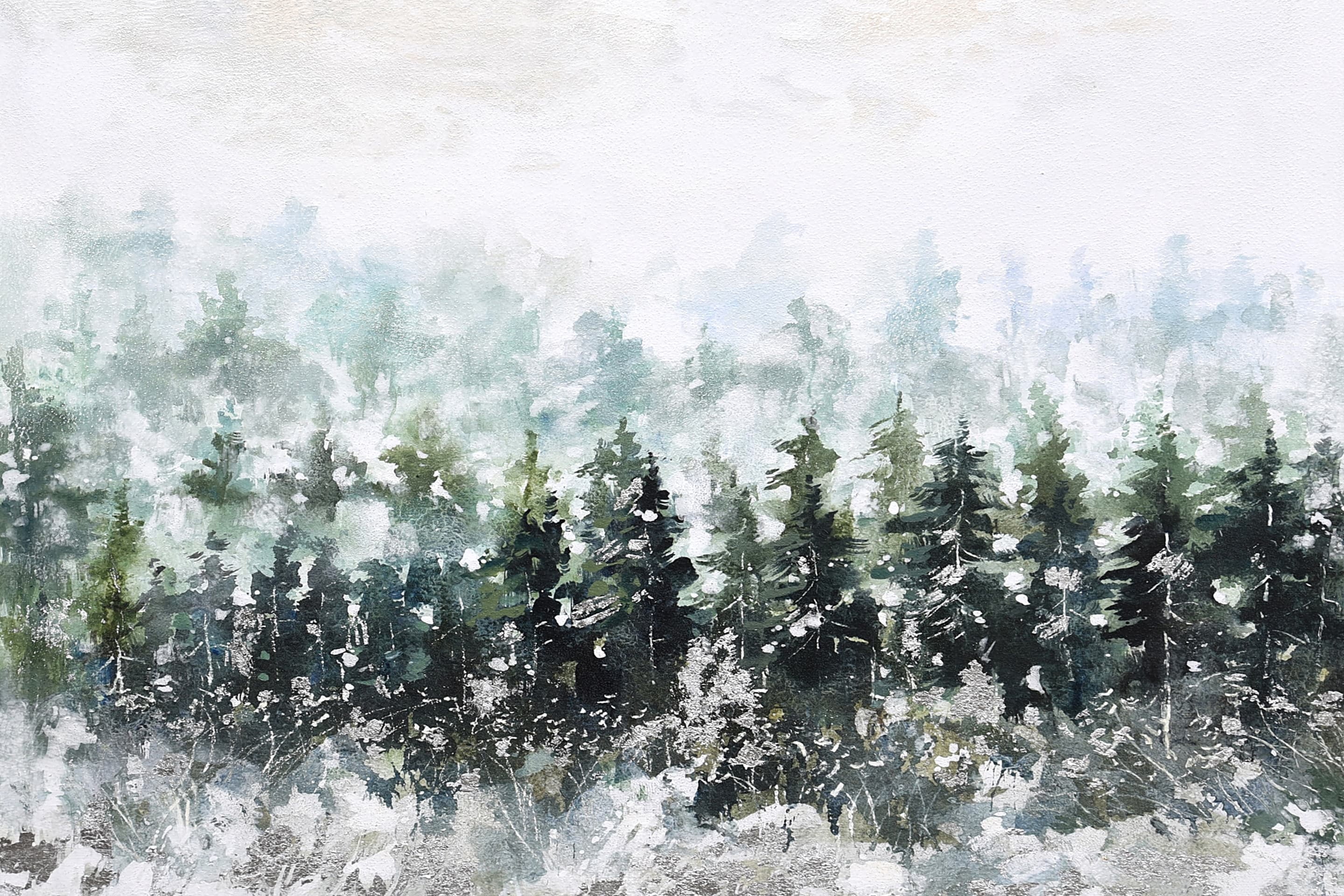 Abstract art"Green Cedar Forest" oil painting prints Wall Art for ...