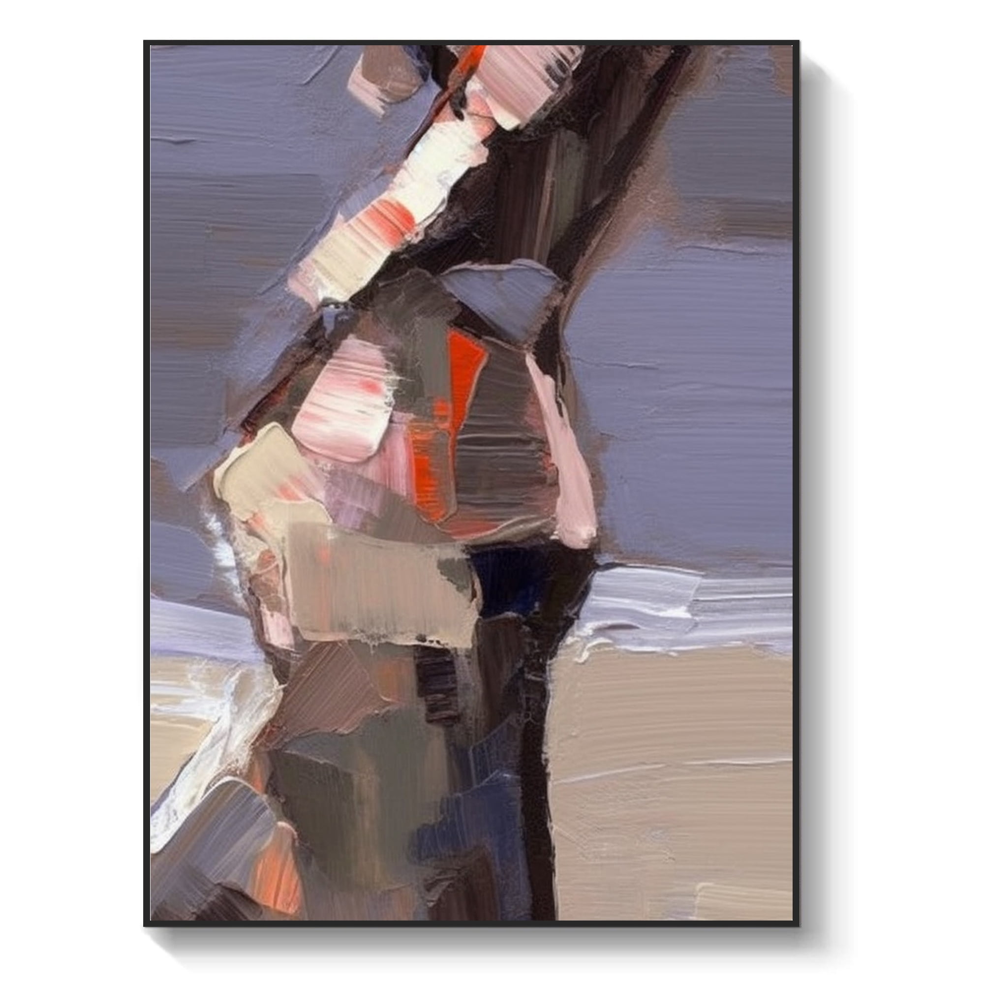 Abstract beauty oil painting, large wall art, original girl art wall ...