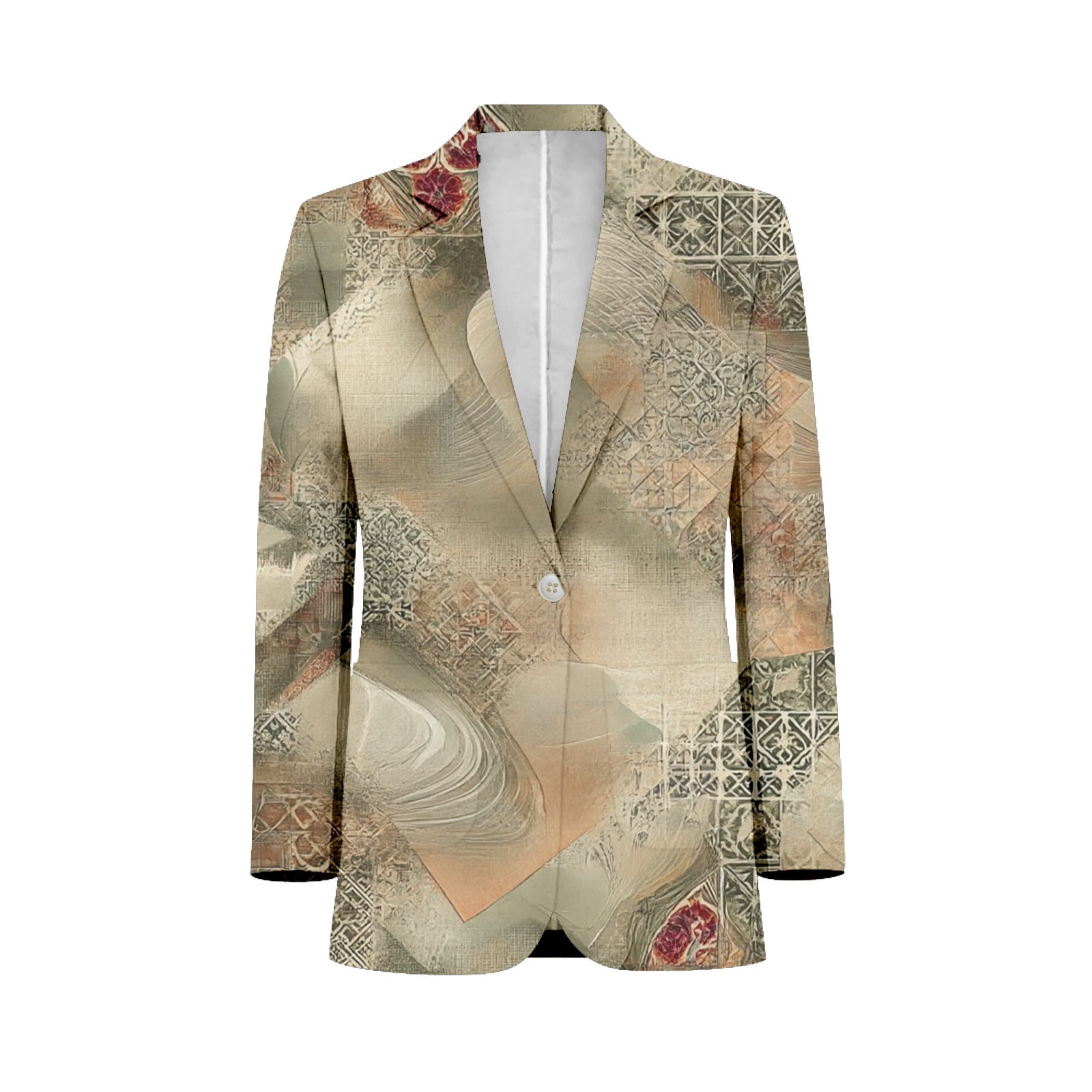 Abstract beige wavy pattern design Mens Suits Shawl Collar Slim Fit ...