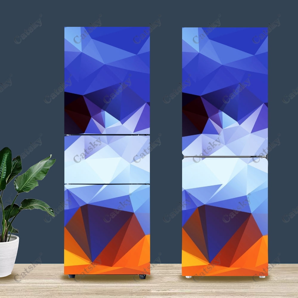 Abstract blue geometric figures Refrigerator Stickers Home Decor ...