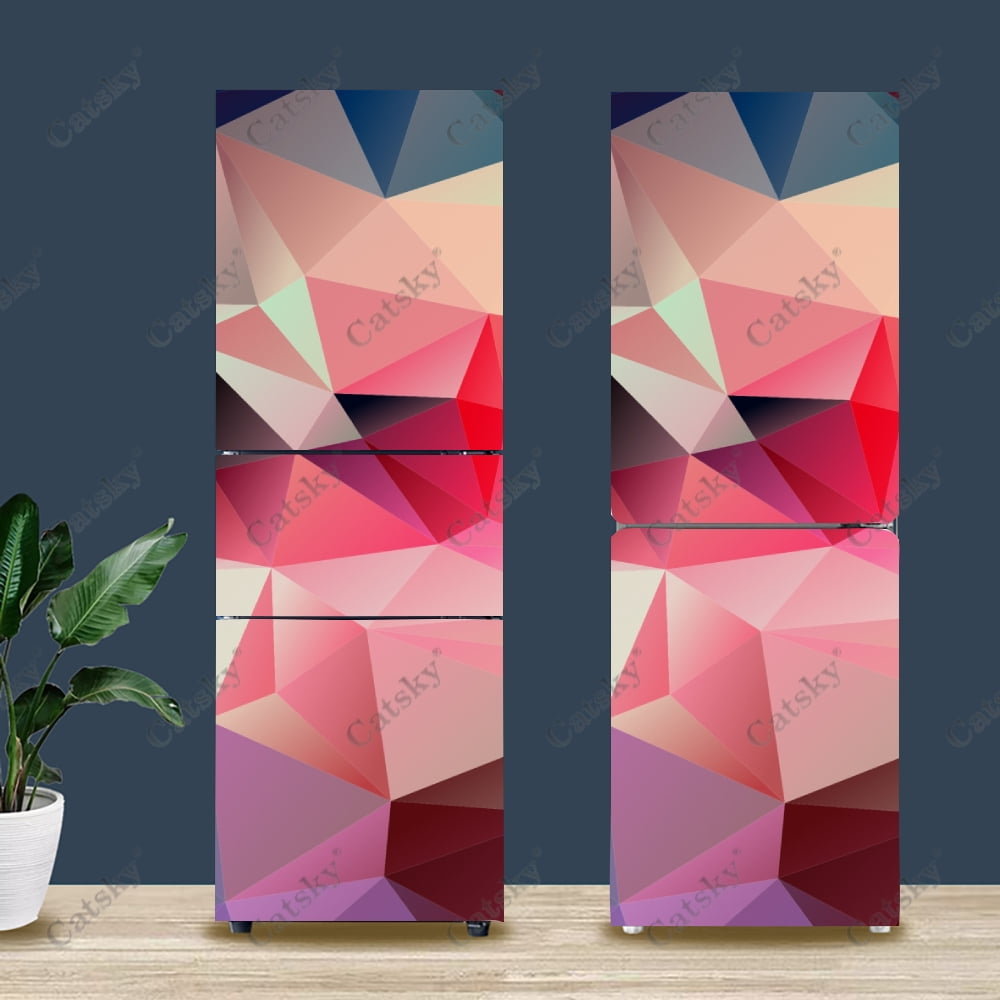 Abstract blue geometric figures Refrigerator Stickers Home Decor ...