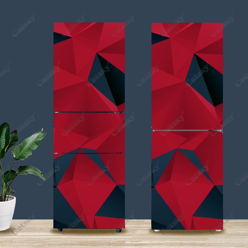 Abstract blue geometric figures Refrigerator Stickers Home Decor ...