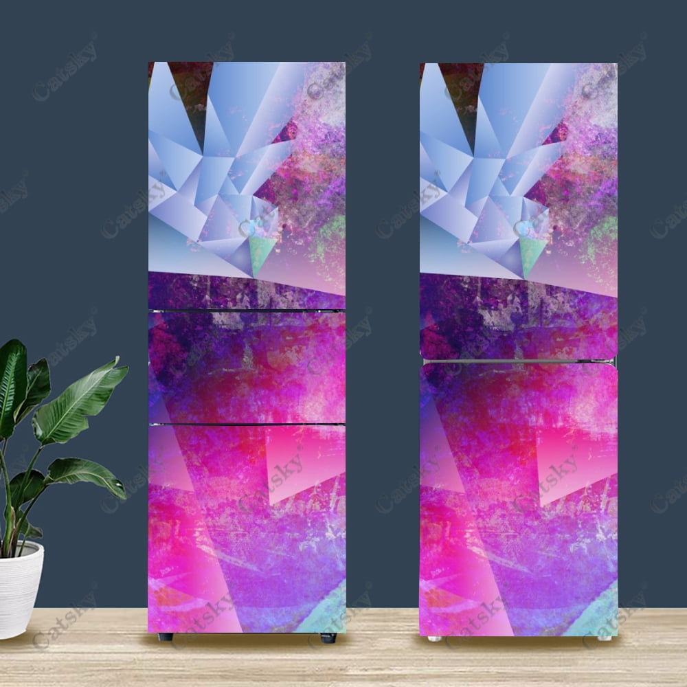 Abstract blue geometric figures Refrigerator Stickers Home r Kitchen ...