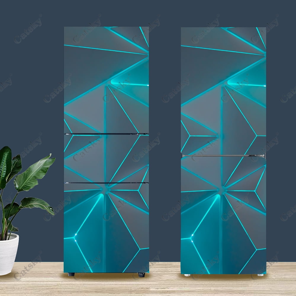 Abstract blue geometric figures Refrigerator Stickers Home r Kitchen ...