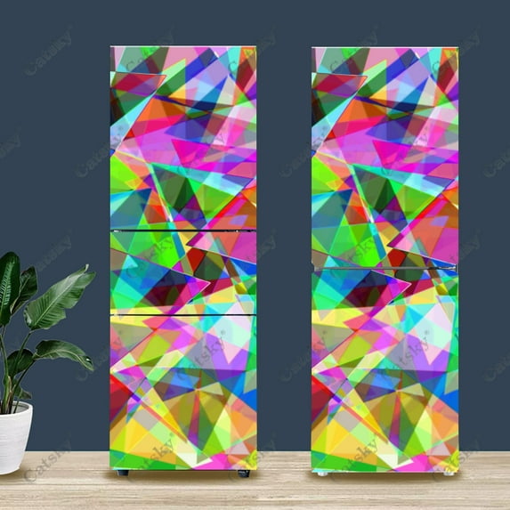 Abstract blue geometric figures Refrigerator Stickers Home r Kitchen ...