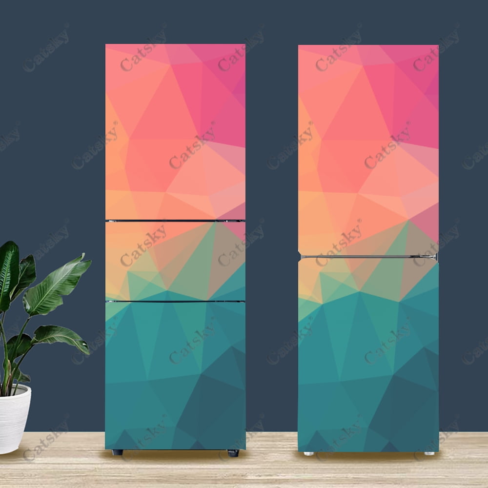 Abstract blue geometric figures Refrigerator Stickers Home r Kitchen ...