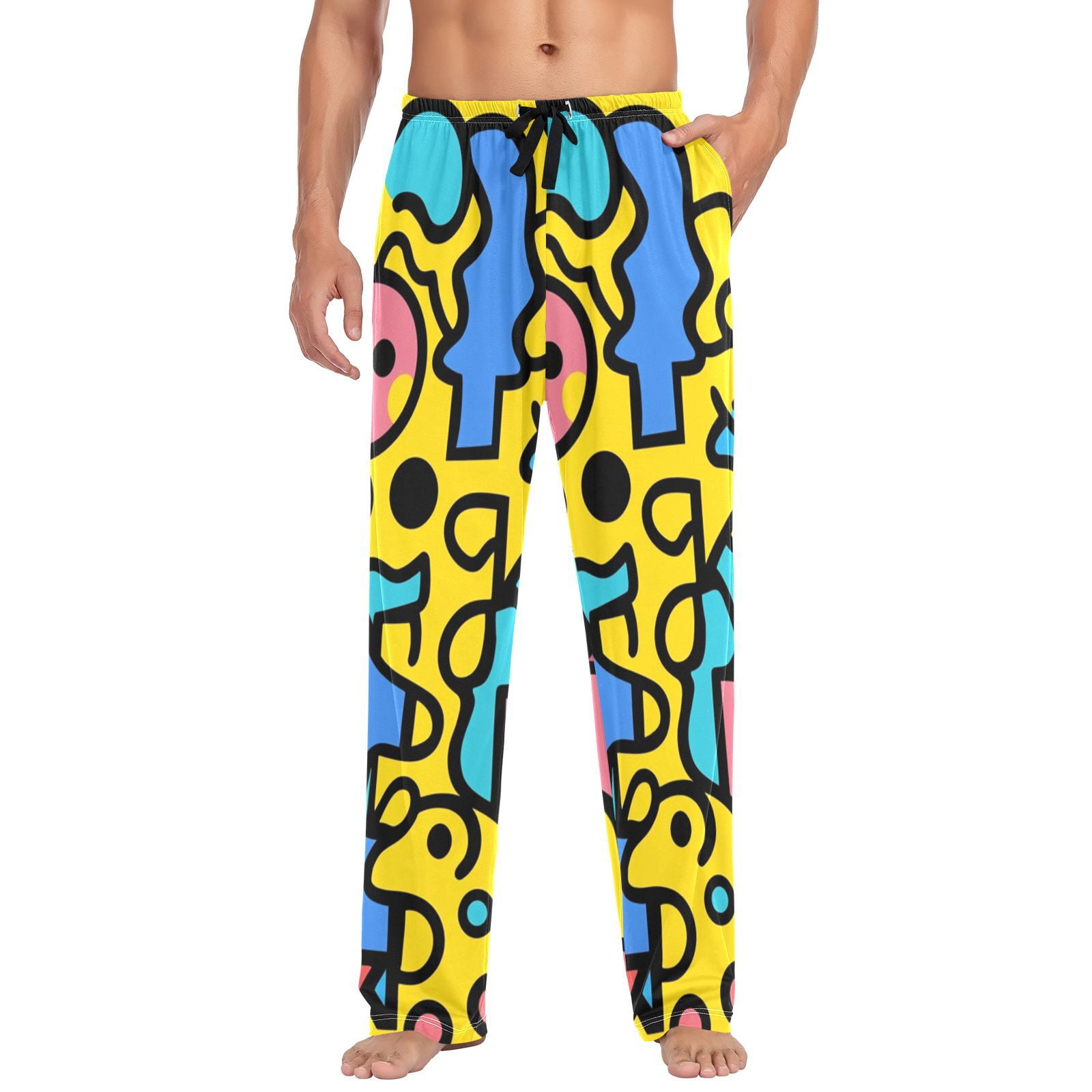 Abstract colorful doodle pattern(3) Pajama Pants for Men, Men's ...