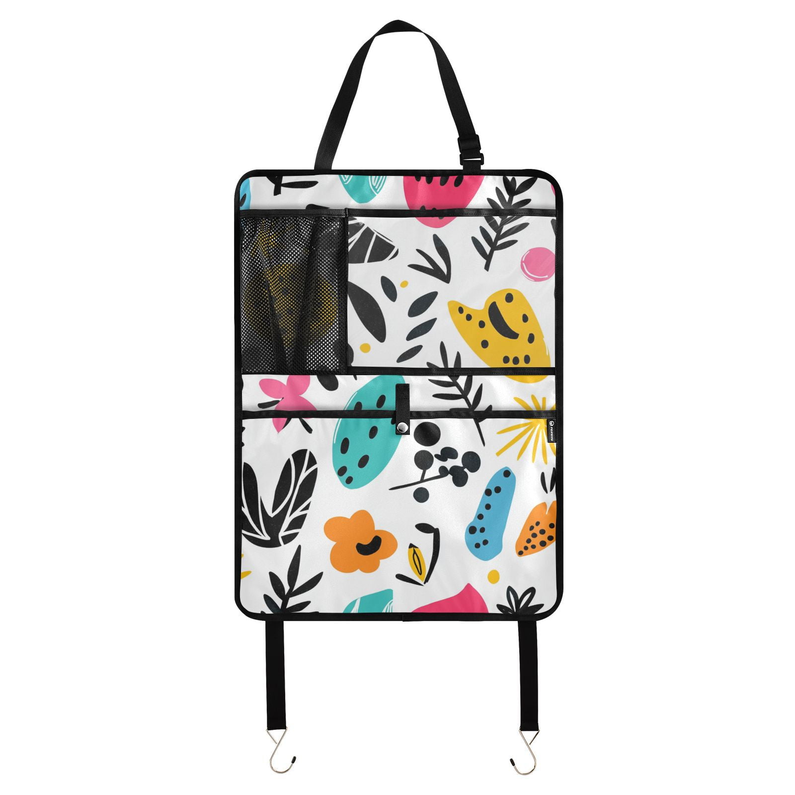 Abstract colorful floral pattern 32 Pack Backseat Protector Seat Covers ...