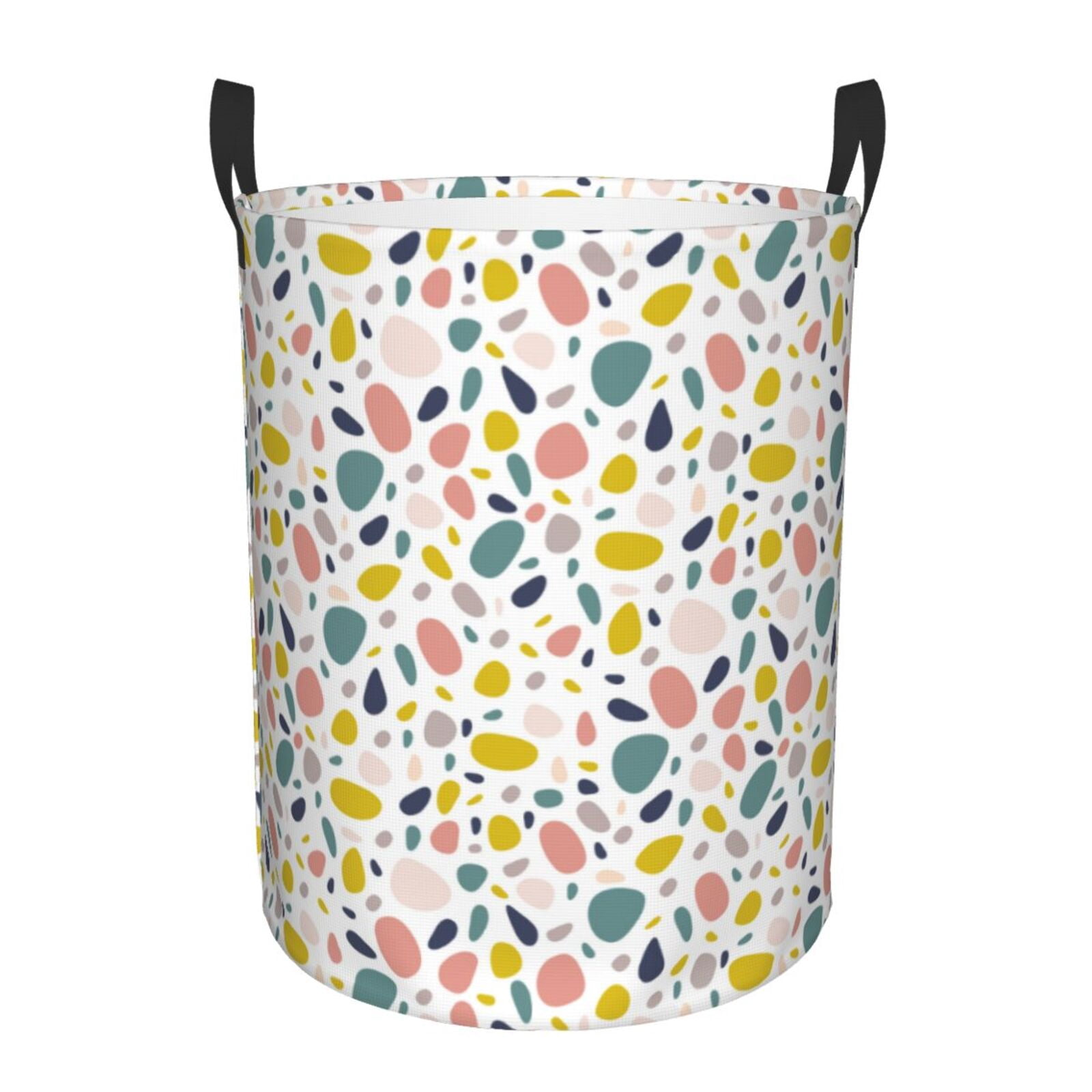 Abstract colorful pebbles pattern Round Laundry Basket, Laundry Hamper ...