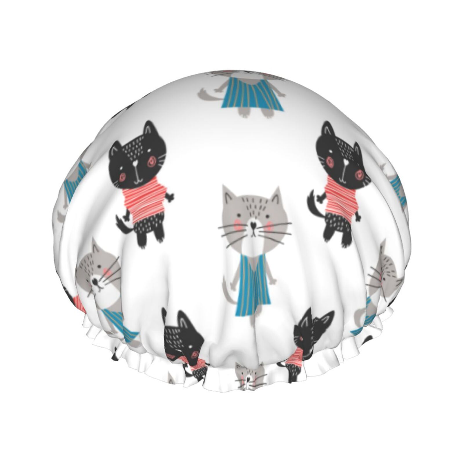 Abstract cute painting cat Shower Cap, Reusable Bath Hair Hat for all ...
