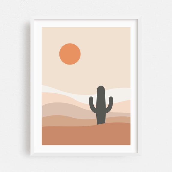 Abstract desert landscape - Illustration Desert Cactus Minimalist Boho ...