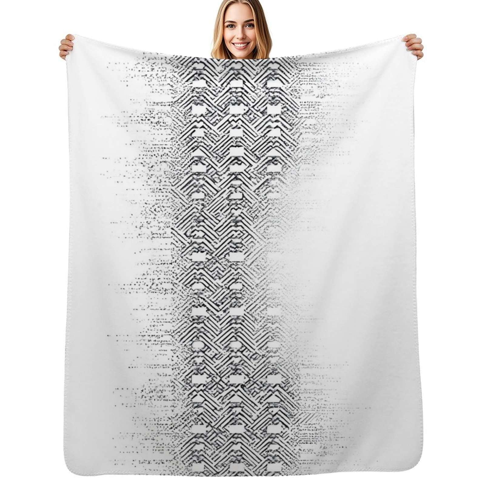 Abstract digital pattern fading Flannel Blanket Warm Soft Bedding ...