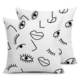 Abstract eyes lip lines four seasons pillow cover for holiday parties ...