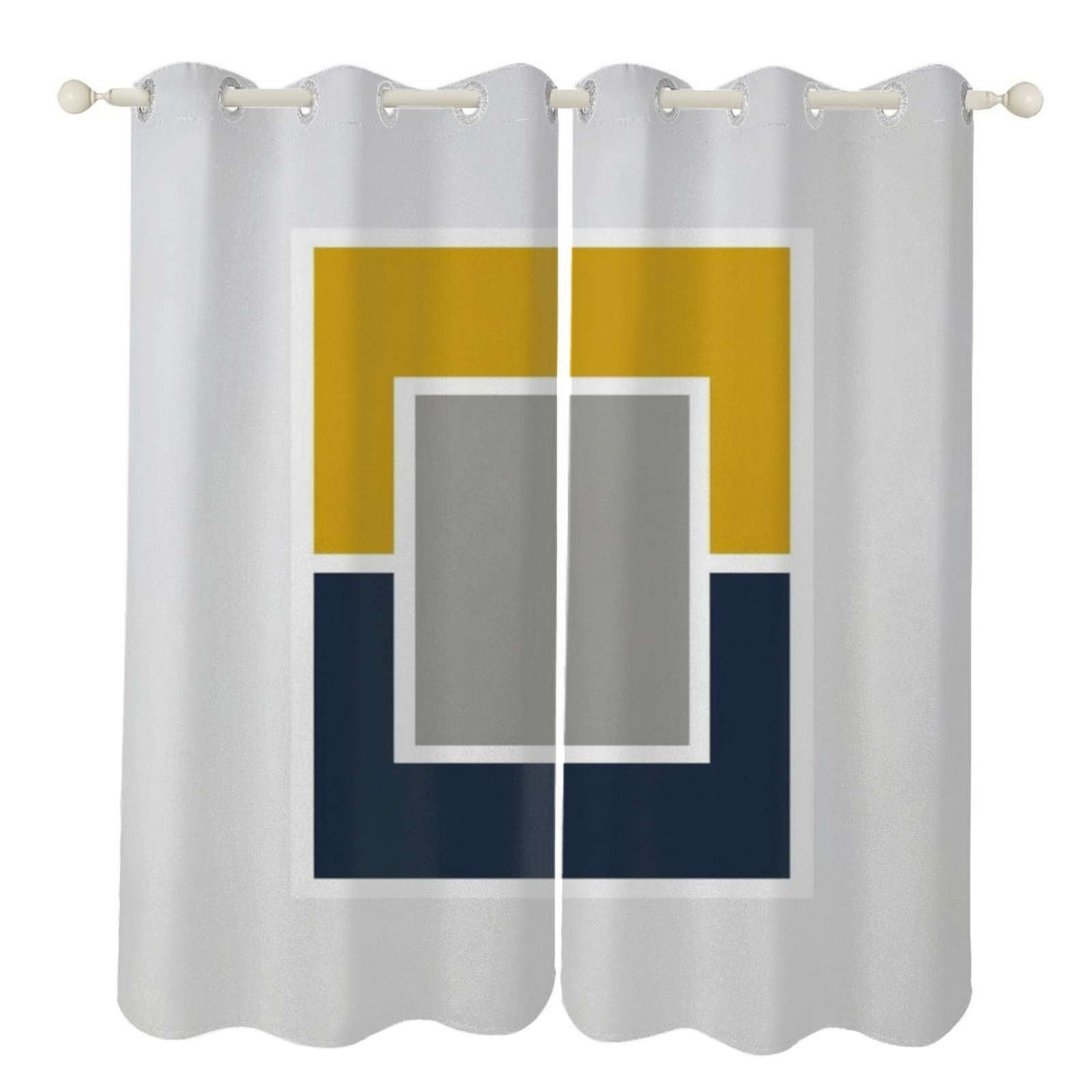 Abstract geometric color block art Sunshade Curtains Home Bedroom Living Room Dining Room Home ...