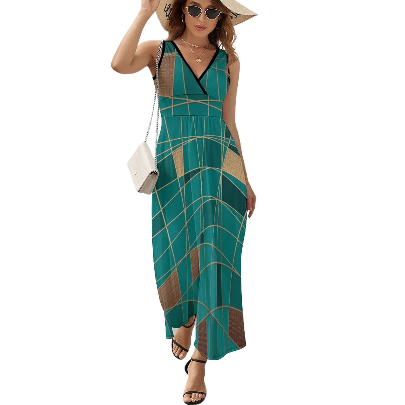 Abstract geometric pattern 11 Sleeveless Dress women's evening dress ...